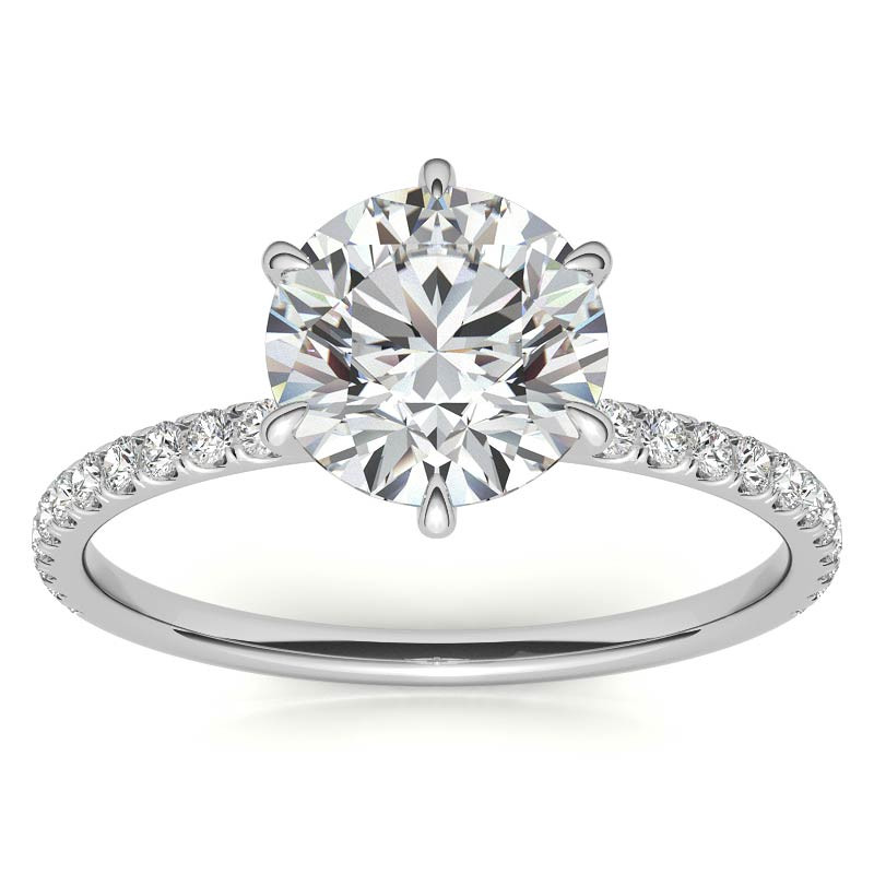 'Roxanne' 1 To 5 Carat Round 6 Prong Moissanite Ring In 10K Gold ...